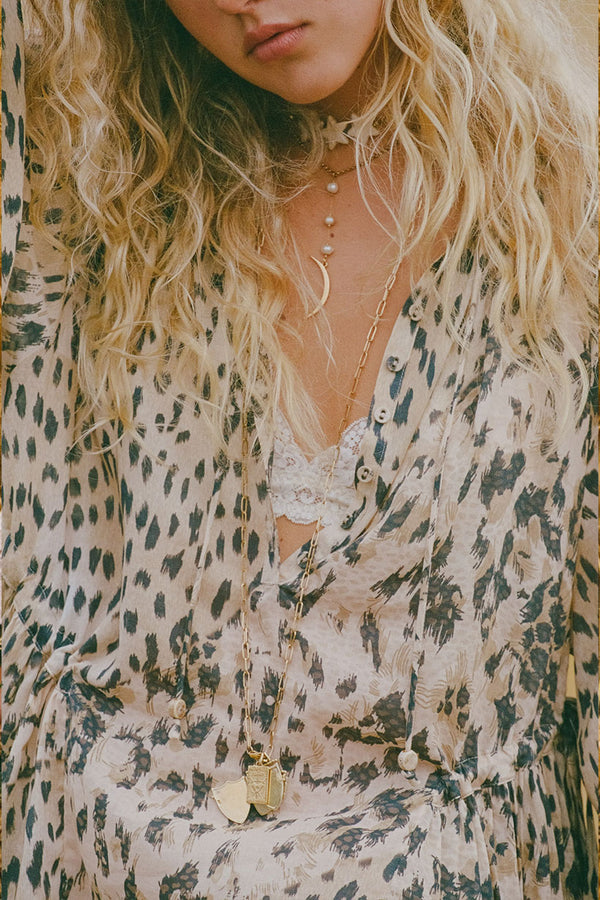Snow Leopard Asymmetric Blouse – SPELL