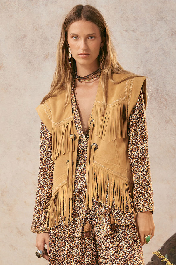 Fearless Heart Suede Fringe Vest – SPELL